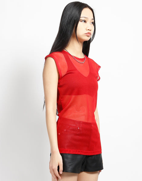 TRIPP NYC - MUSCLE TANK FISHNET RED