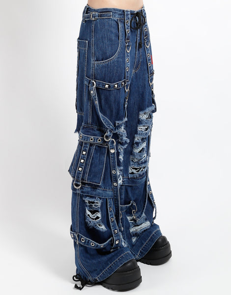 TRIPP NYC - SHREDDER DENIM STRAP PANT INDIGO
