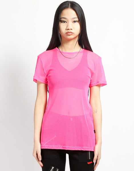 TRIPP NYC - SHORT SLEEVE FISHNET PINK